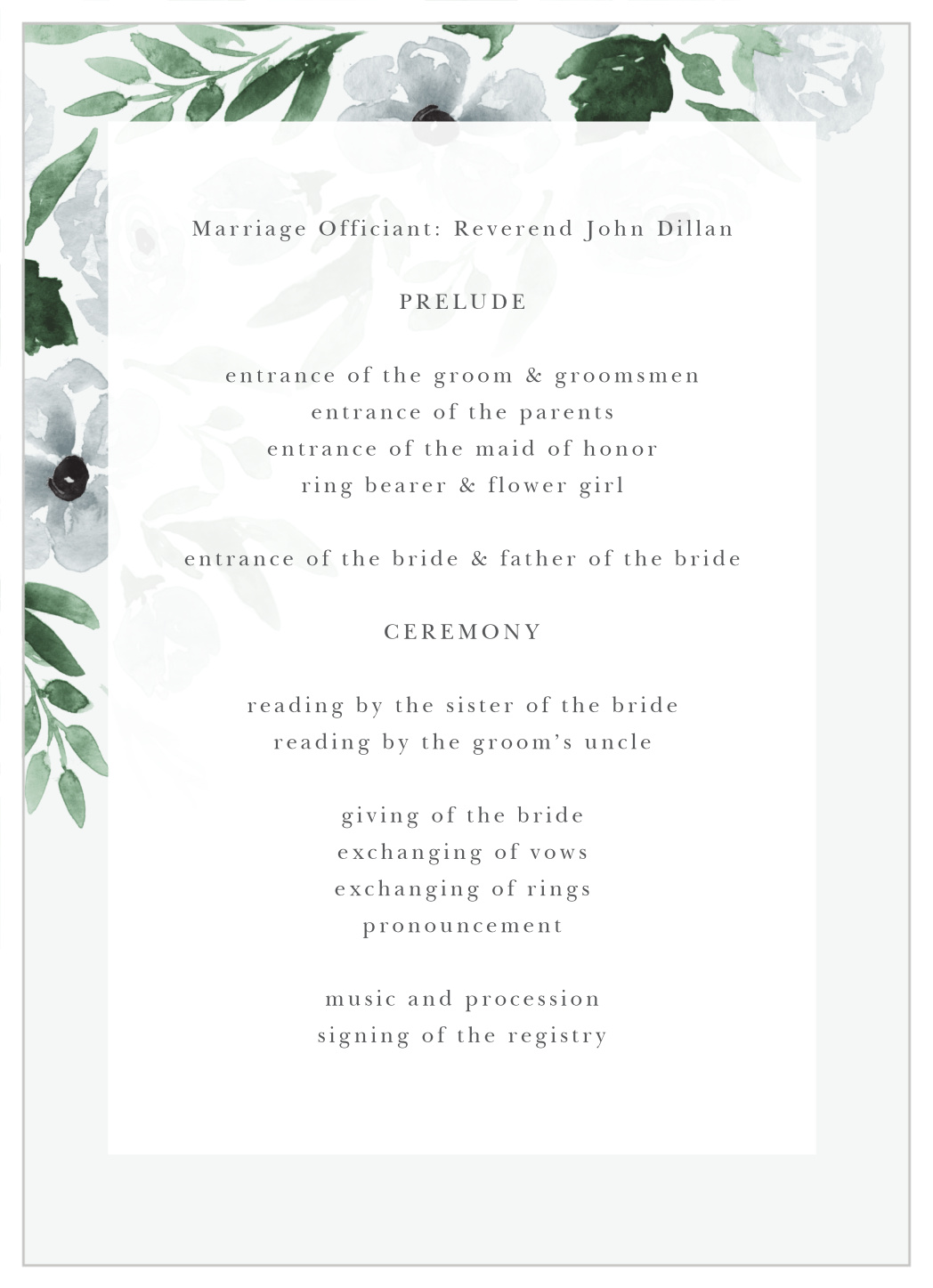 Dappled Shade Wedding Programs by Basic Invite