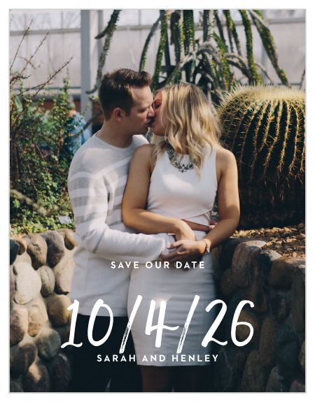 Simply Typographic Save the Date Magnets by Basic Invite