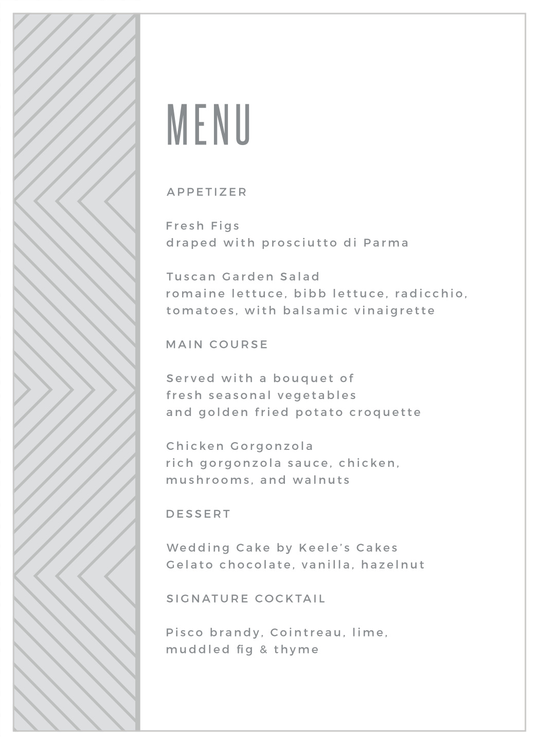 Mod Lines Wedding Menus by Basic Invite