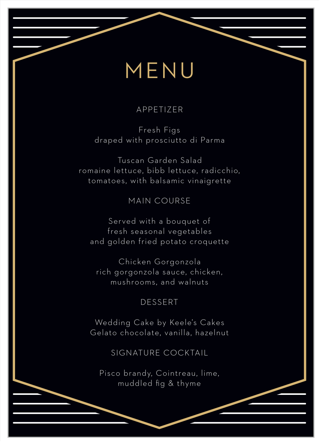 Golden Photo Wedding Menus by Basic Invite