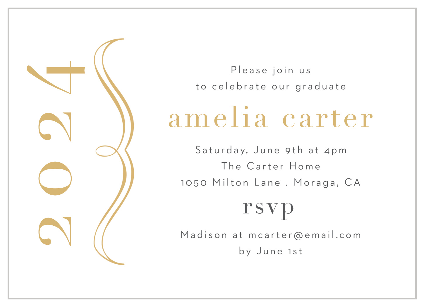 Gilded Bracket Graduation Invitations by Basic Invite