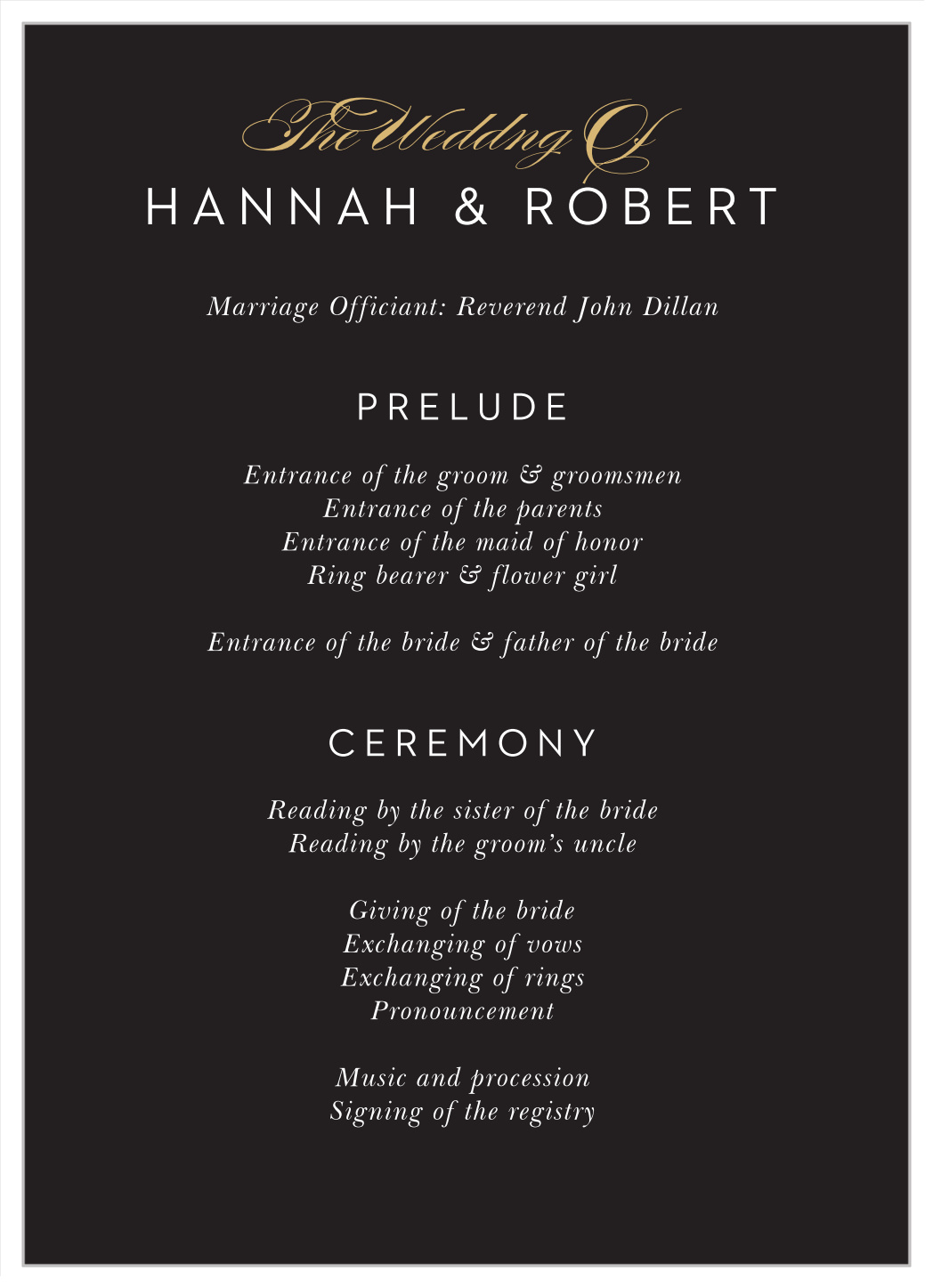 Modern Union Wedding Programs by Basic Invite