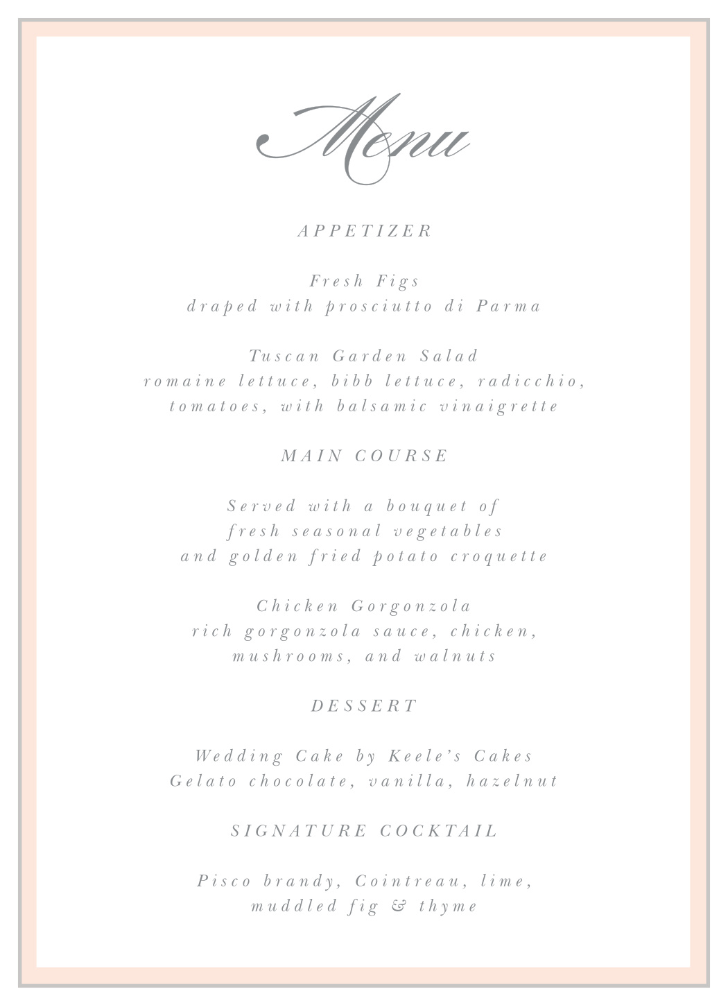 Mild Colorblock Wedding Menus by Basic Invite