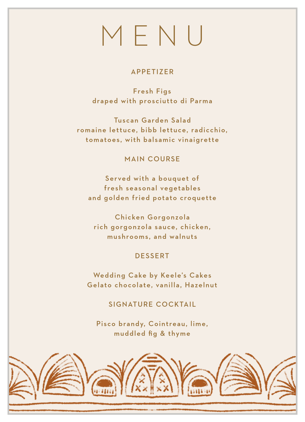 Southwestern Slopes Wedding Menus by Basic Invite