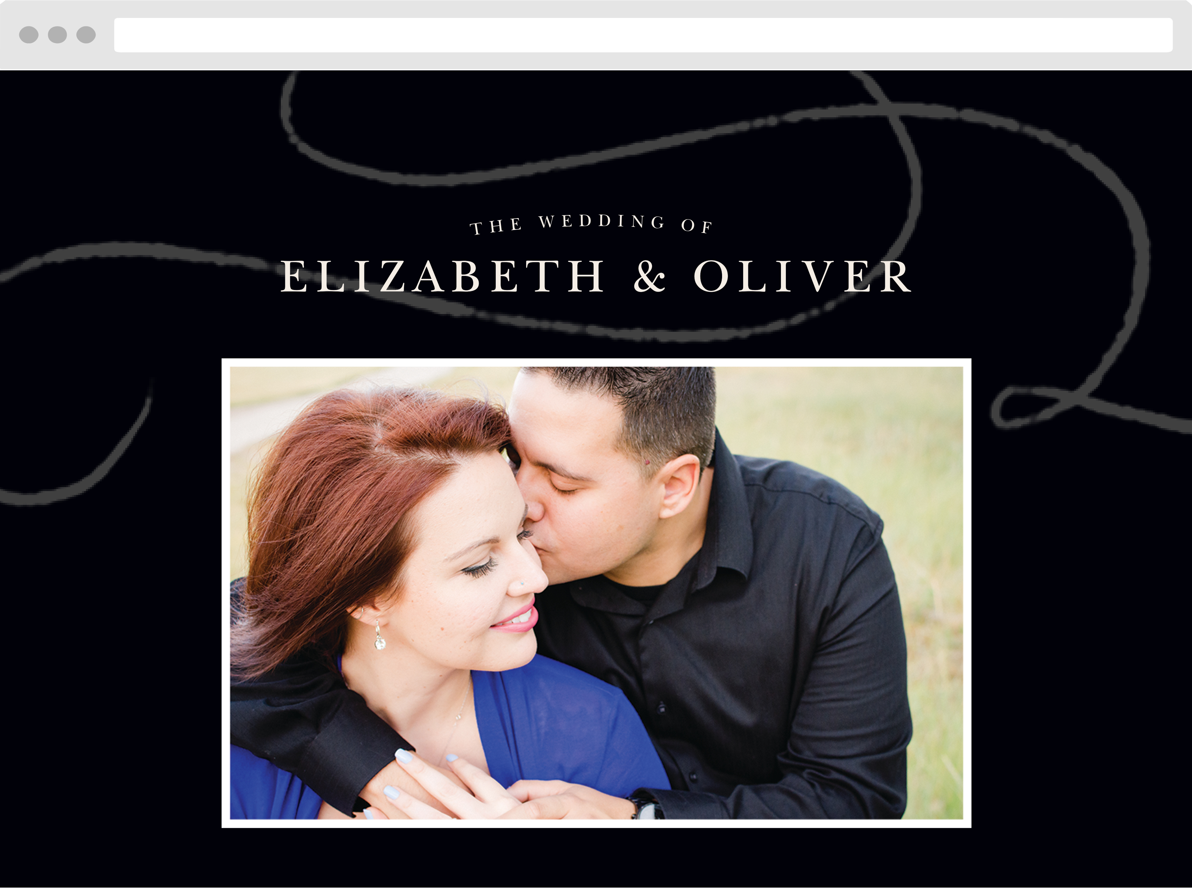 Swirling Flourish Wedding Website by Basic Invite