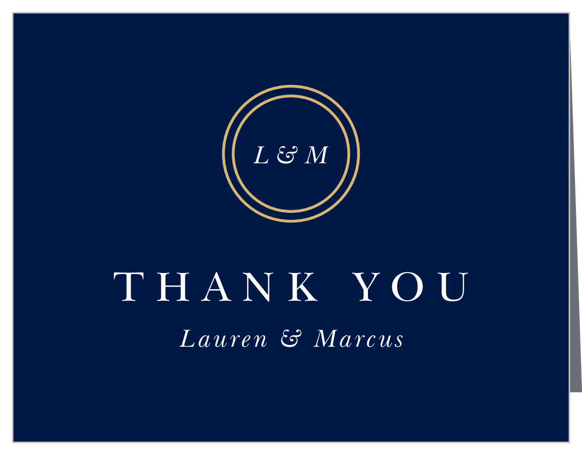 Royal Emblem Wedding Thank You Cards by Basic Invite