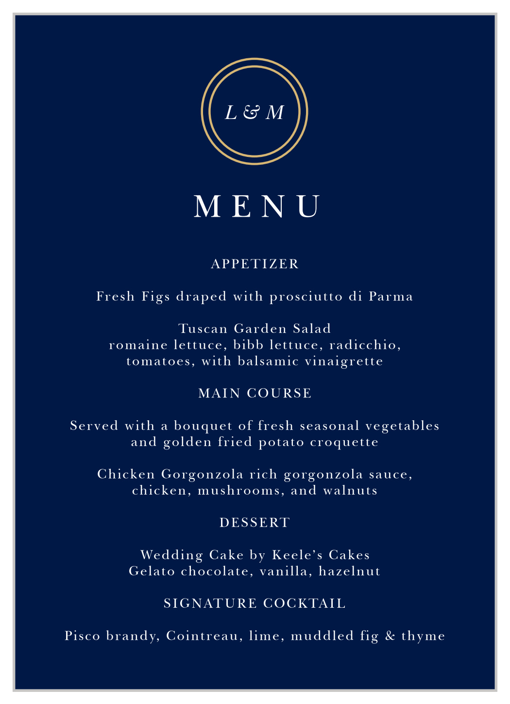 Royal Emblem Wedding Menus by Basic Invite