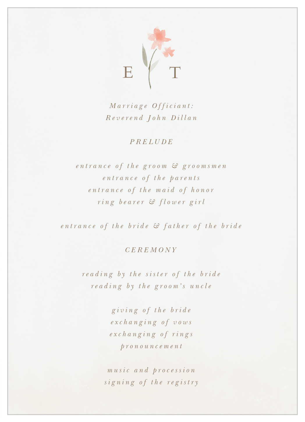 Watercolor Ampersand Wedding Programs by Basic Invite
