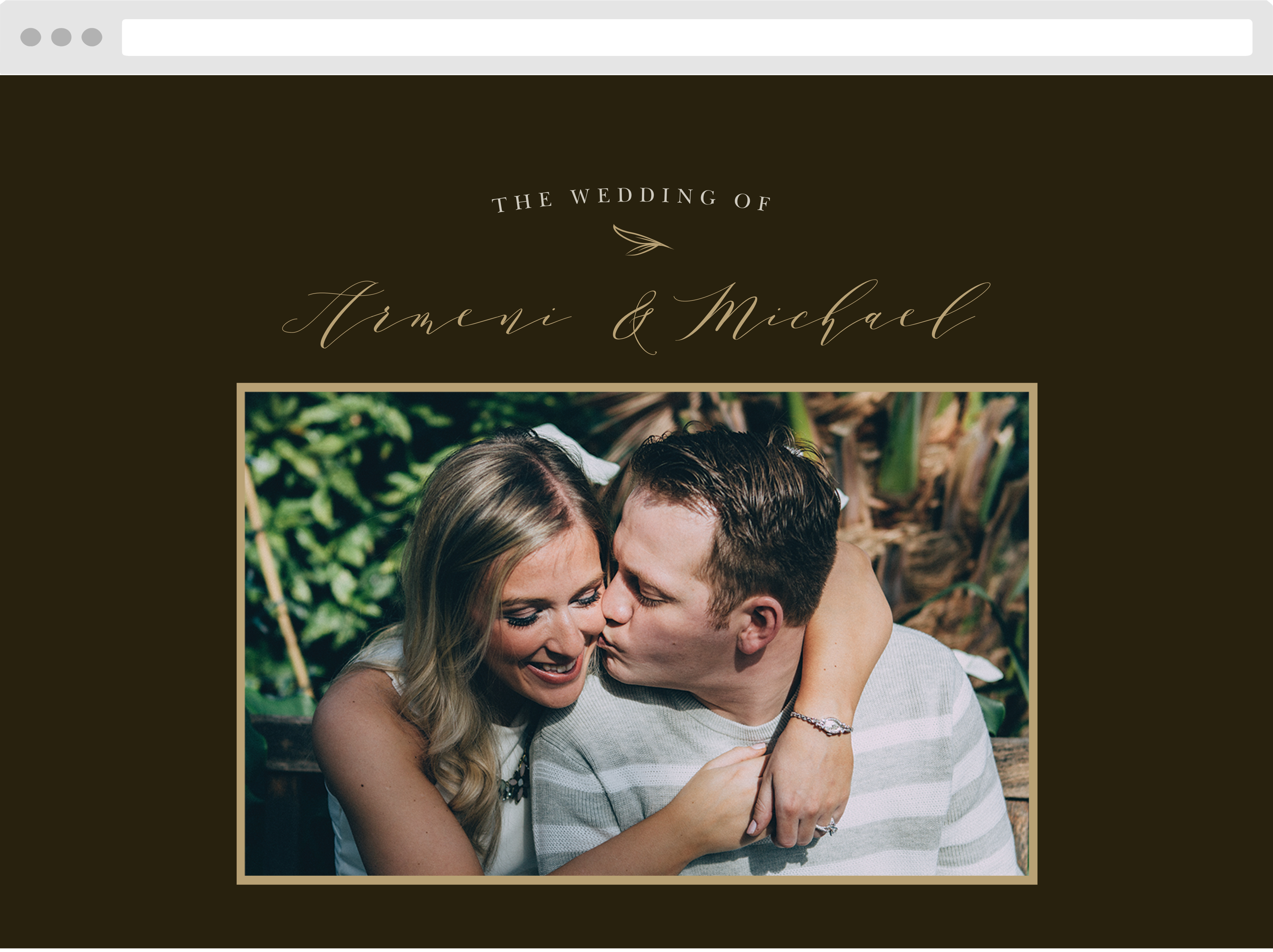 Vine Wreath Wedding Website by Basic Invite
