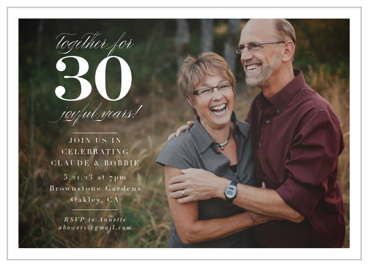 Anniversary Invitations | Match Your Color & Style Free! - Basic Invite