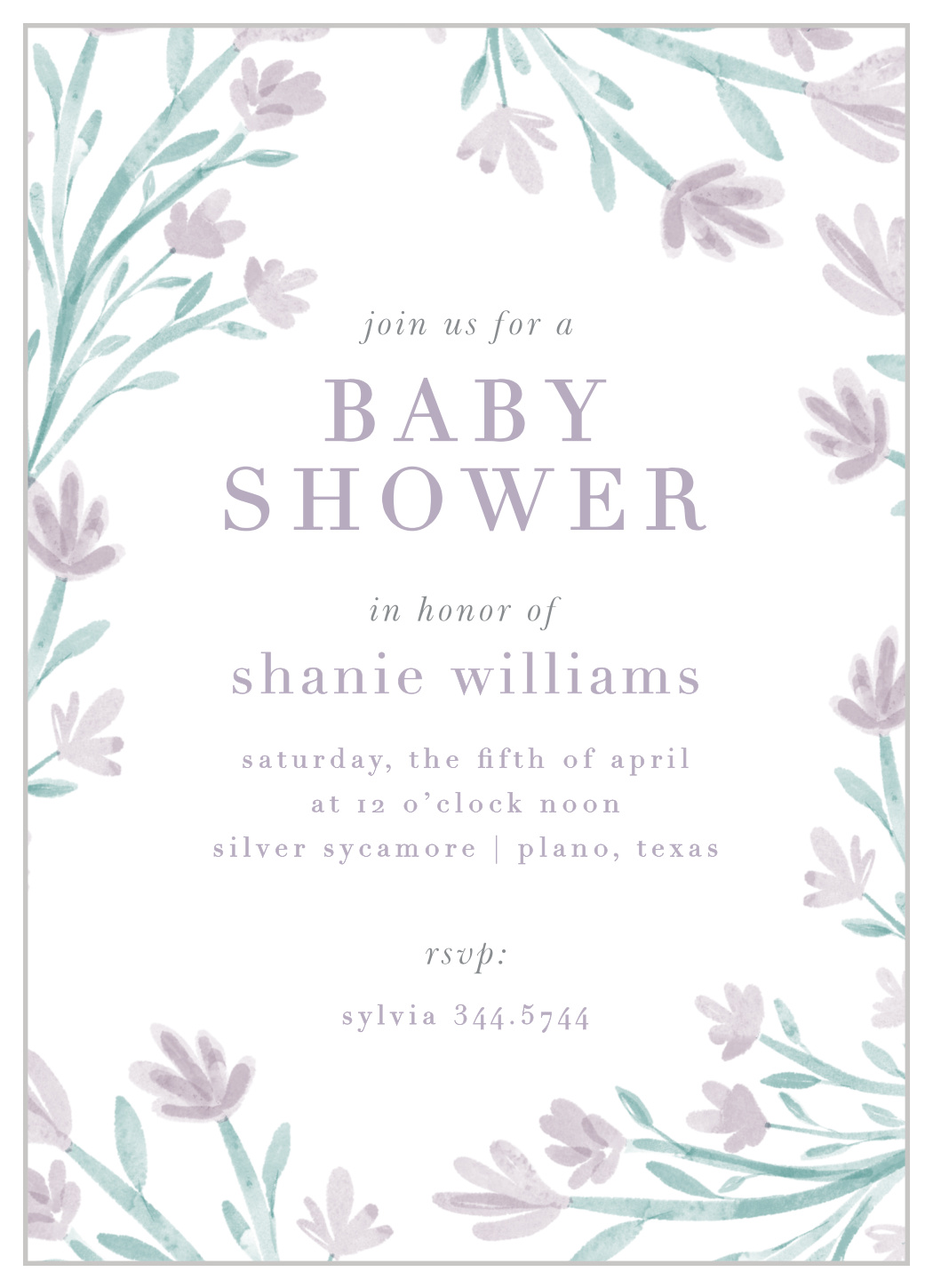 Watercolor Spring Baby Shower Invitations by Basic Invite
