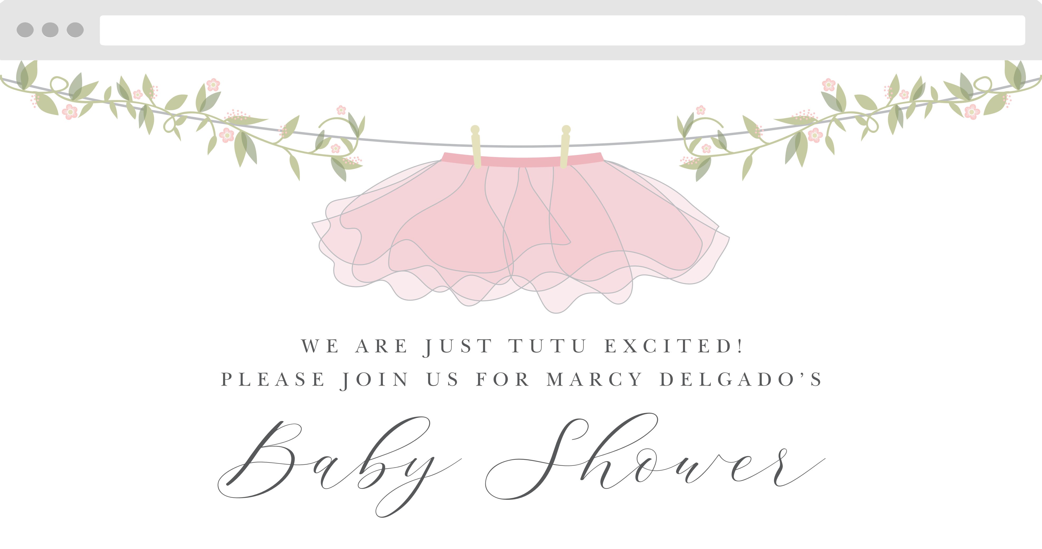 Tutu Excited Baby Shower Website by Basic Invite