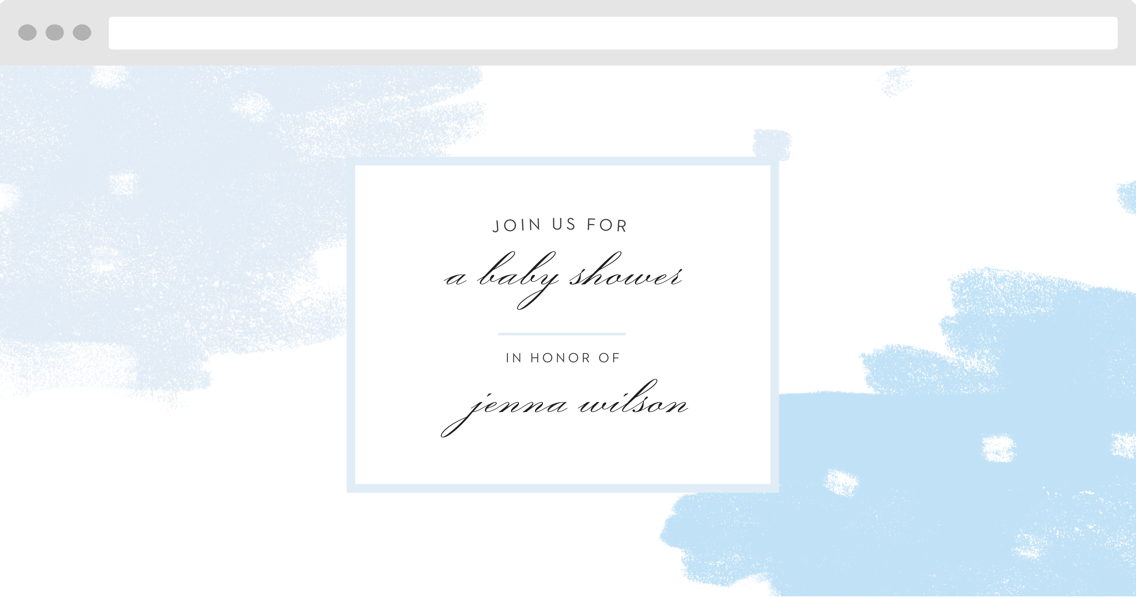 Brushy Pattern Baby Shower Website by Basic Invite