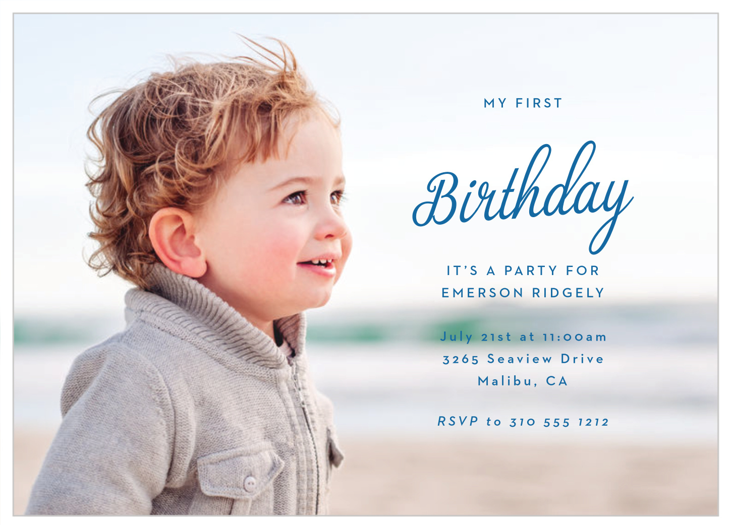 Birthday Script First Birthday Invitations by Basic Invite