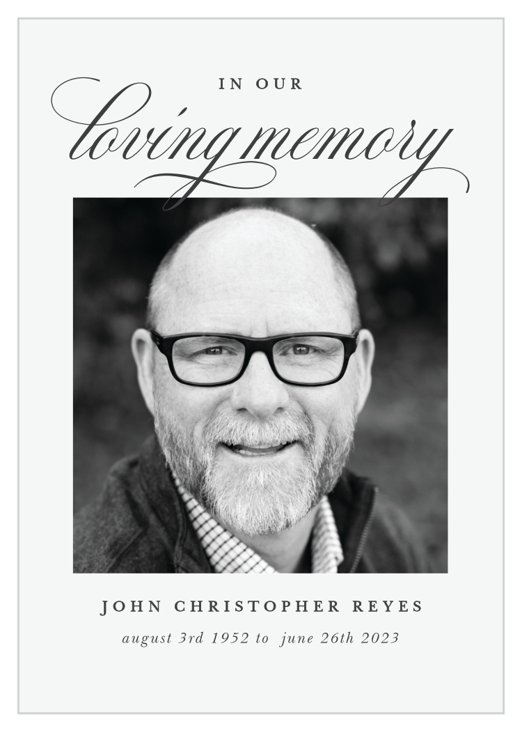 In Loving Memory Memorial Prayer Cards by Basic Invite