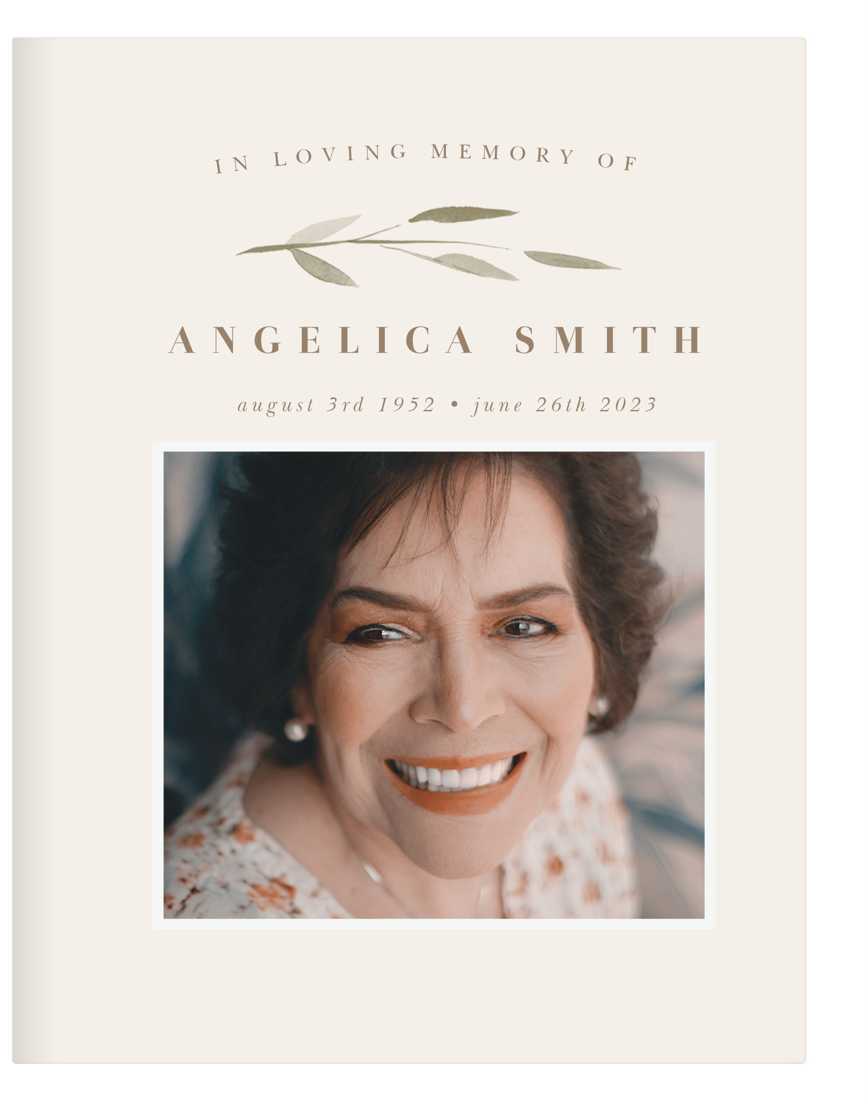 Watercolor Branch Memorial Guest Book by Basic Invite
