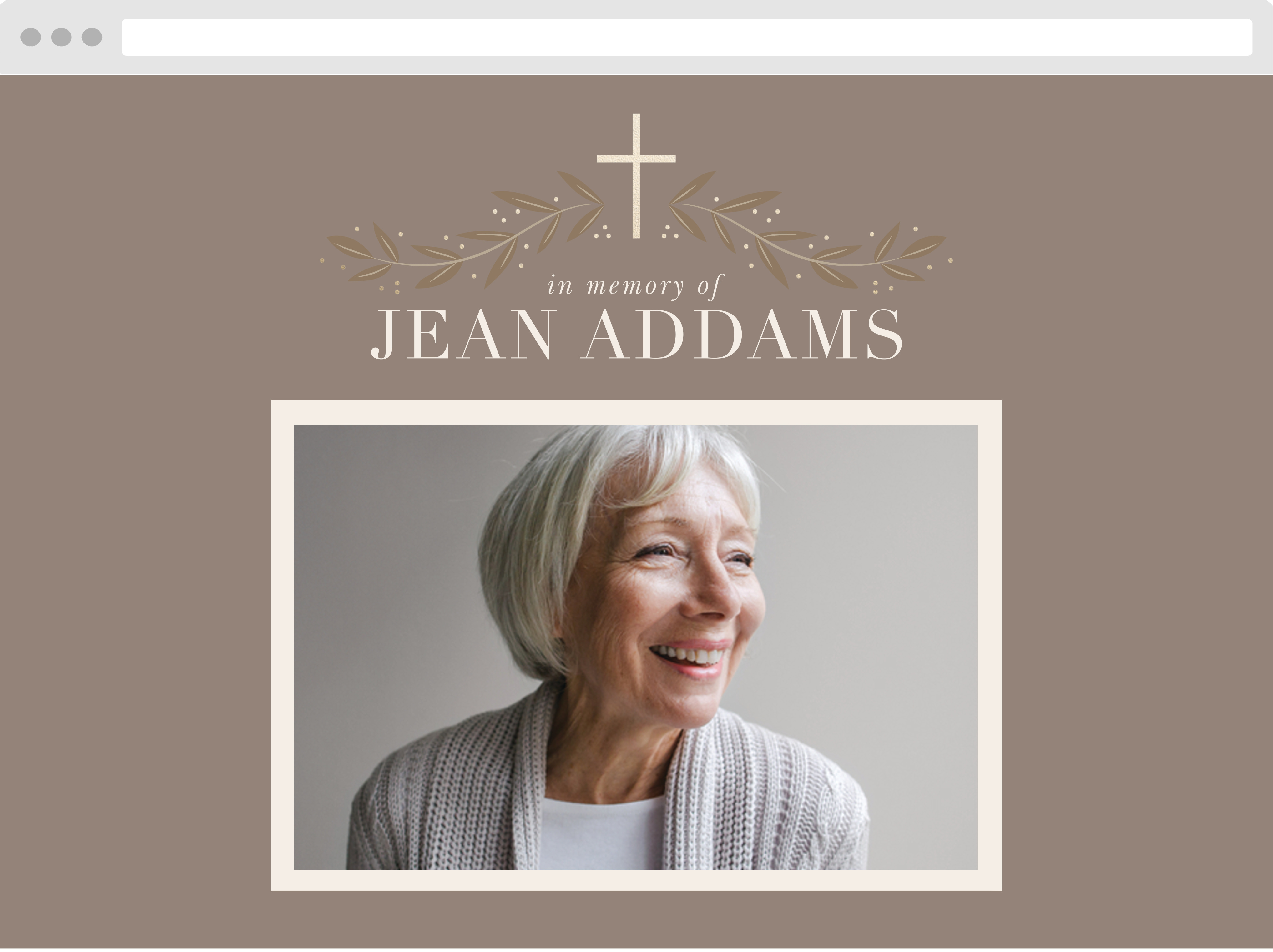 Laurel Cross Memorial Website by Basic Invite