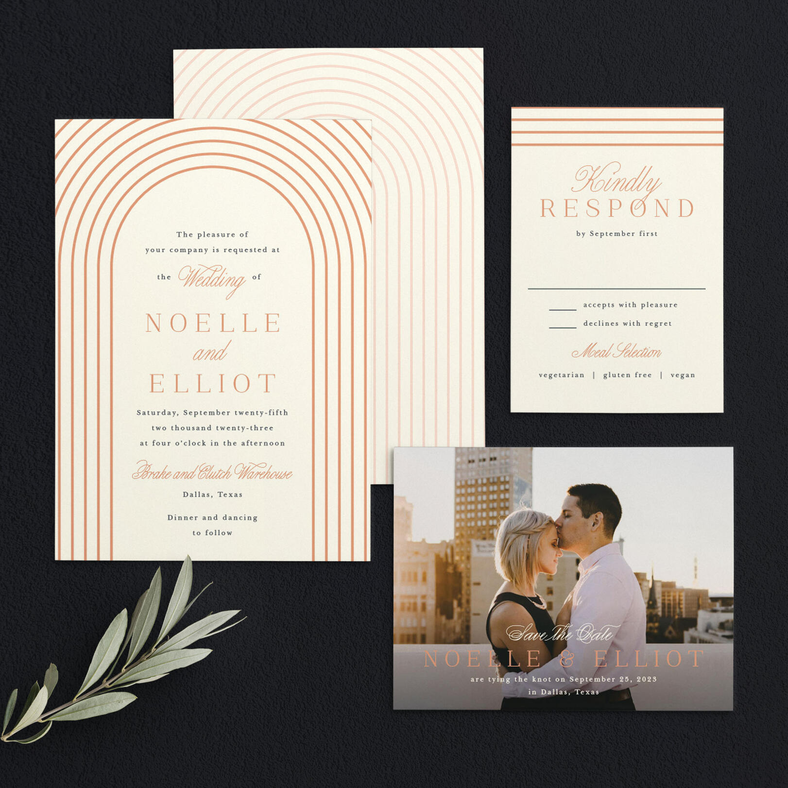 Modern Lines Response Cards by Basic Invite