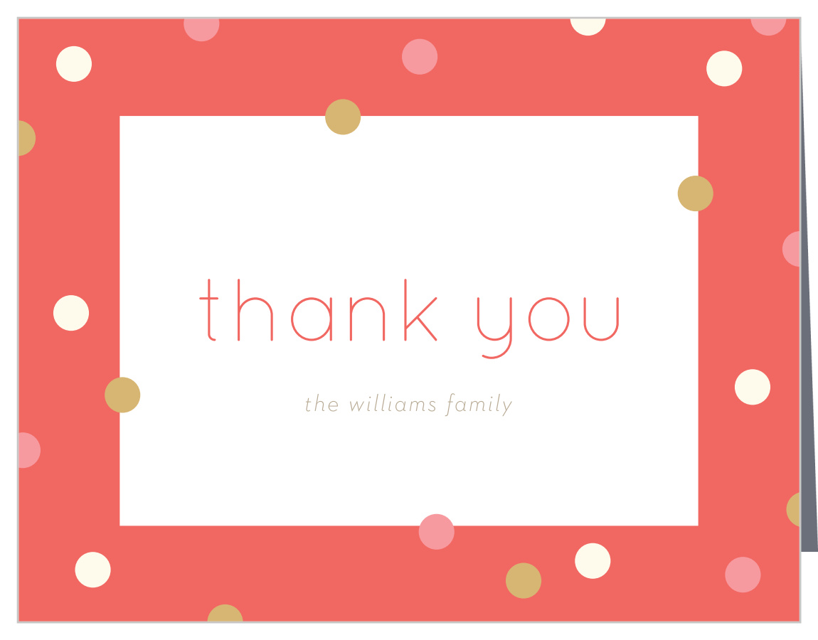 Pretty Polka Dots First Birthday Thank You Cards by Basic Invite