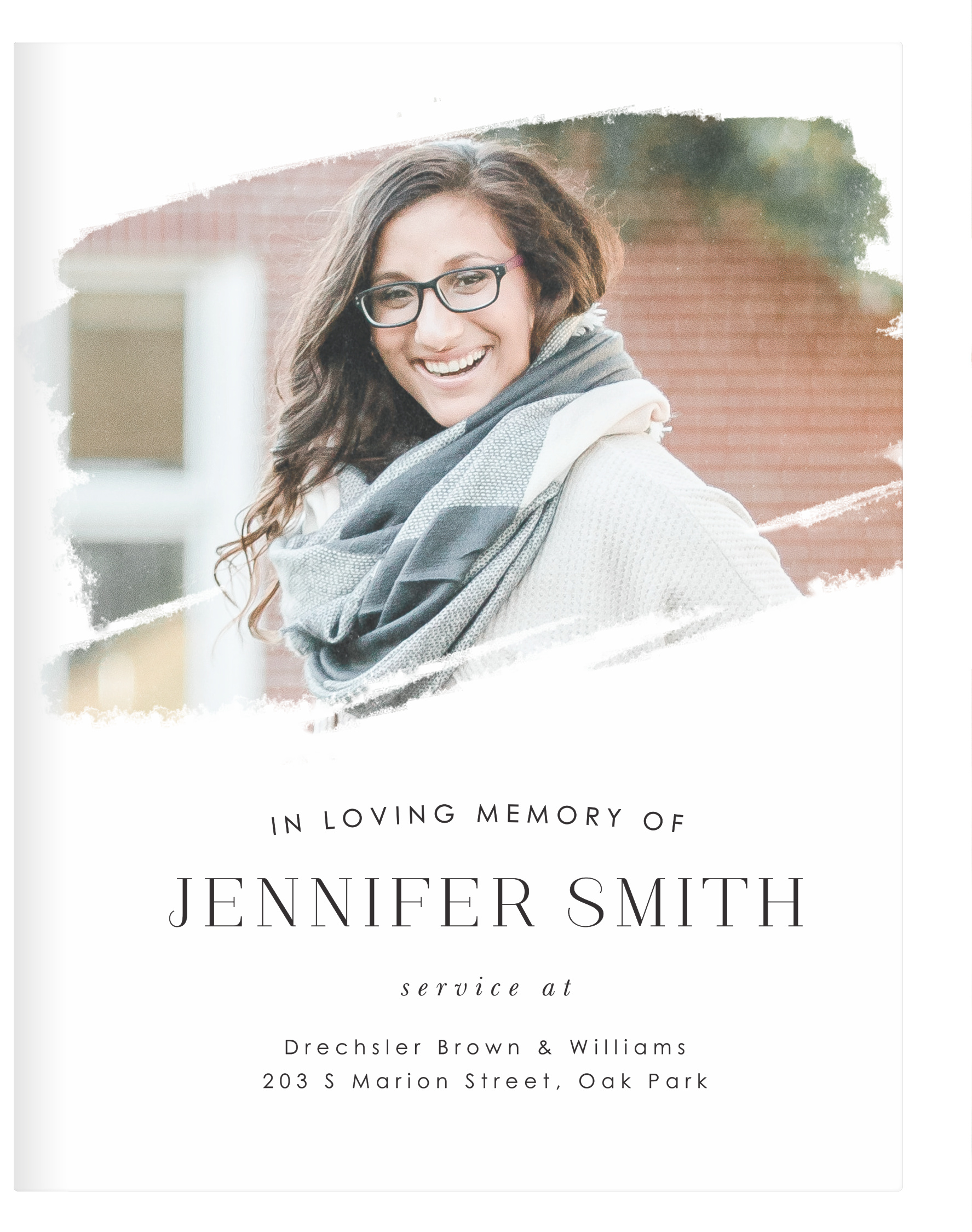 Modern Brush Memorial Guest Book by Basic Invite