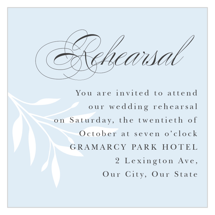 Delicate Greenery Rehearsal Cards by Basic Invite