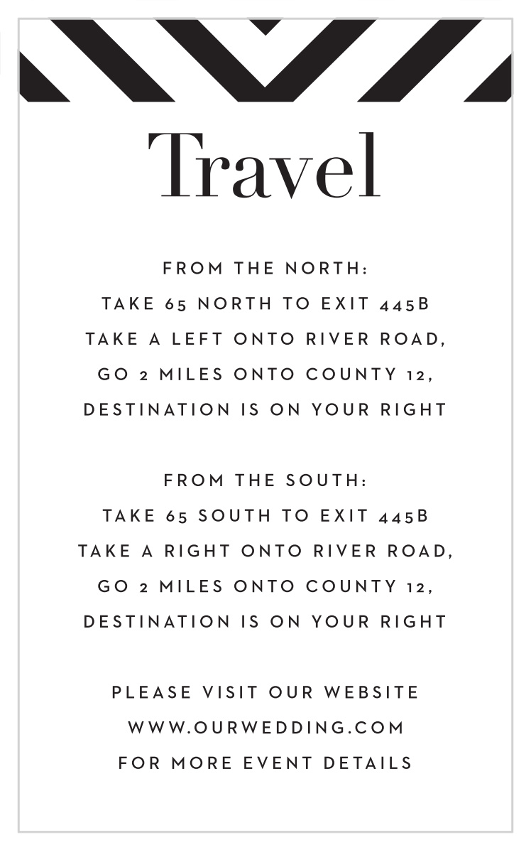 Boldly Striped Direction Cards by Basic Invite