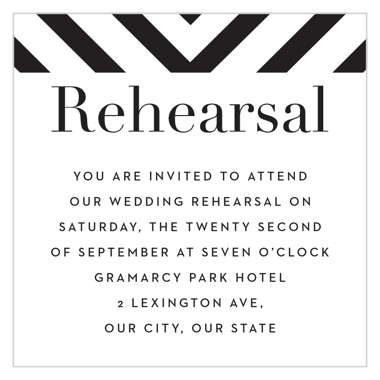 Boldly Striped Rehearsal Cards by Basic Invite