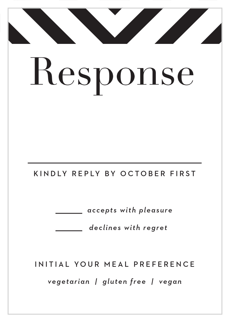 Boldly Striped Response Cards by Basic Invite