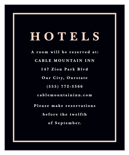 Holy Union Accommodation Cards by Basic Invite