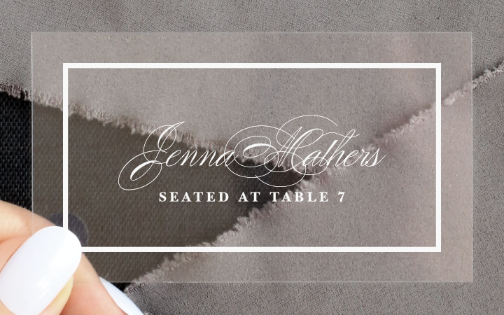 Holy Union Clear Place Cards by Basic Invite
