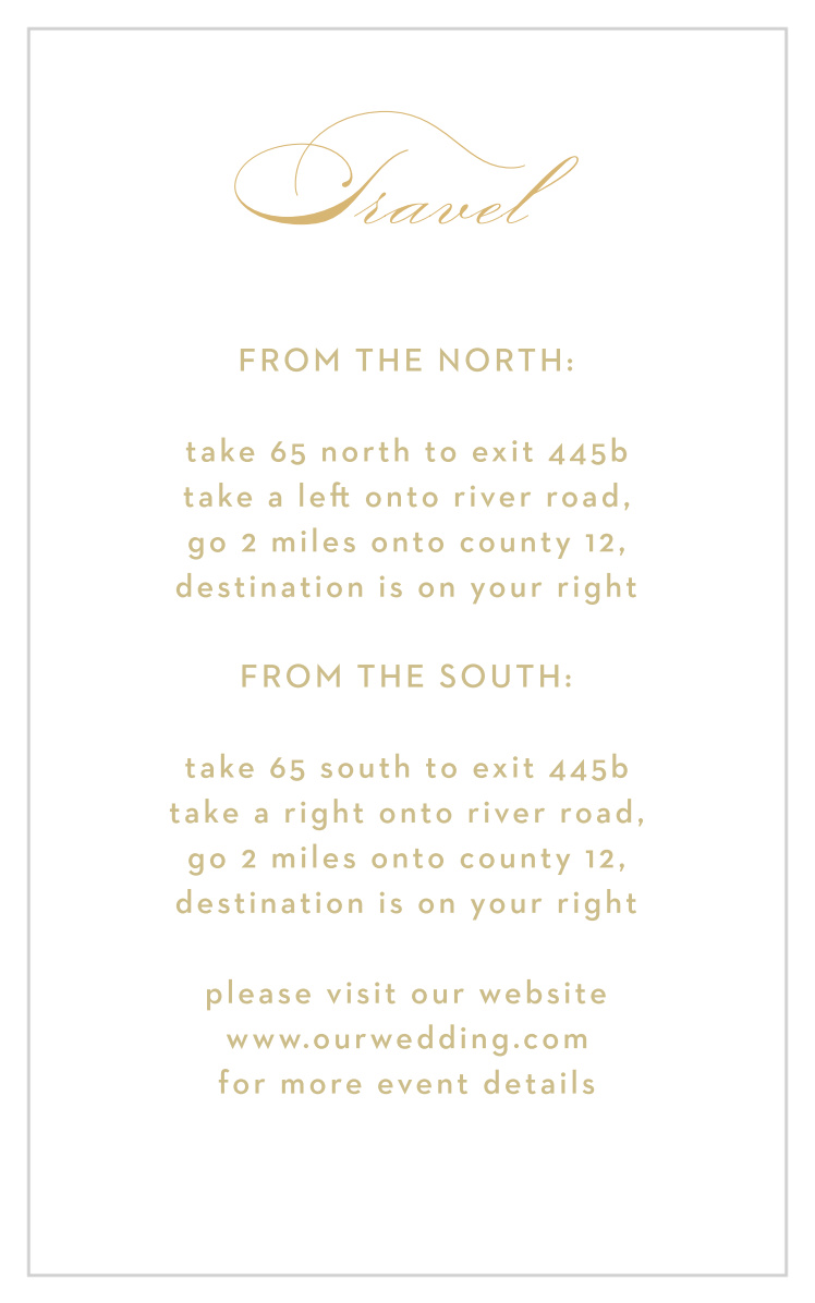 Monogram Sprig Direction Cards by Basic Invite