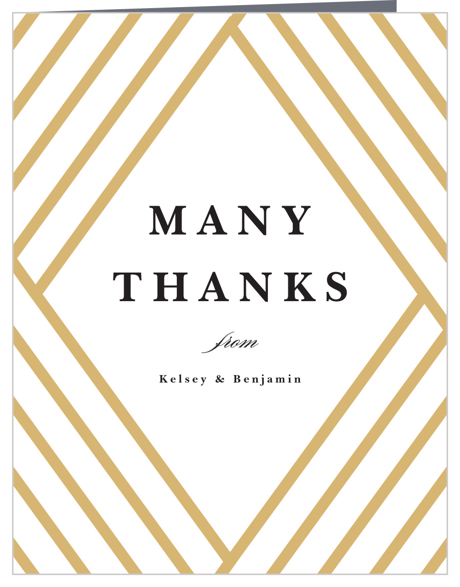 Modern Overlap Wedding Thank You Cards by Basic Invite