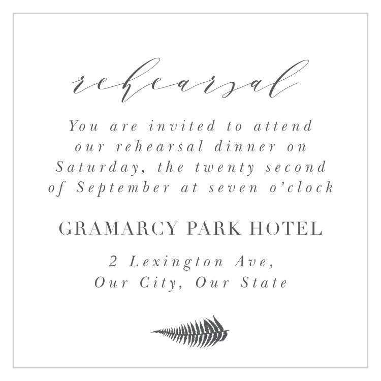 Love Fern Rehearsal Cards by Basic Invite