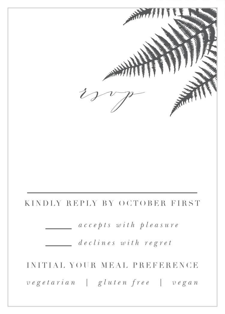 Love Fern Response Cards by Basic Invite