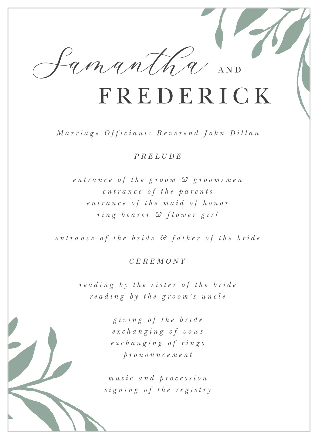 Rustic Sketch Wedding Programs by Basic Invite