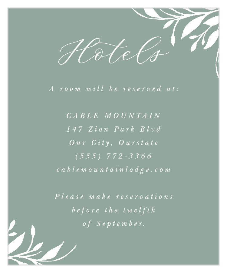 Rustic Sketch Accommodation Cards by Basic Invite