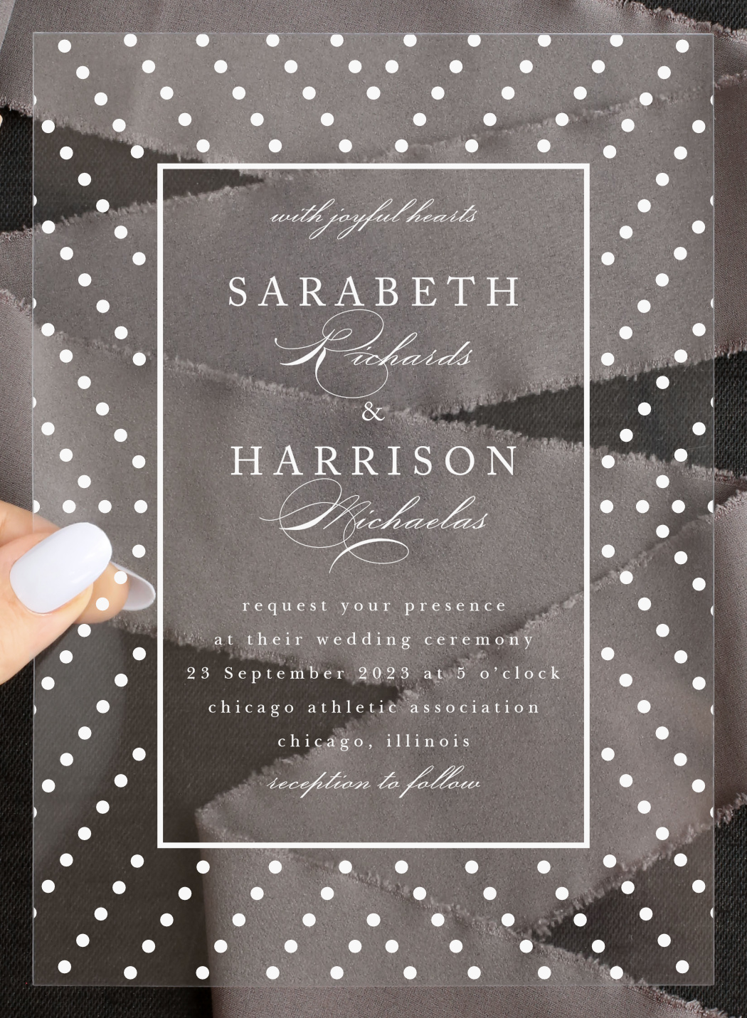 Criss Cross Clear Wedding Invitations by Basic Invite