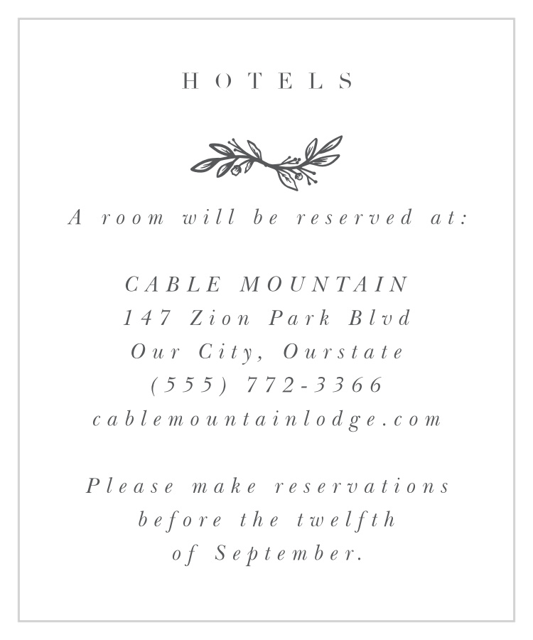 Mallow Ampersand Accommodation Cards by Basic Invite