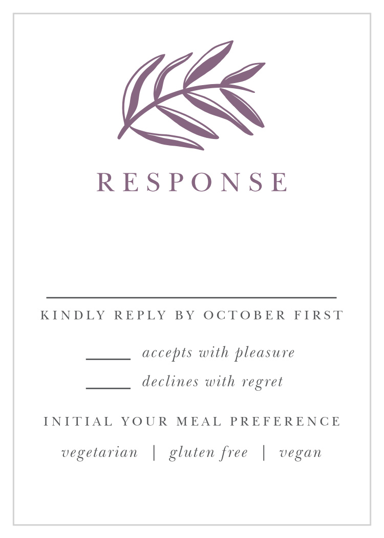 Stamped Foliage Response Cards by Basic Invite