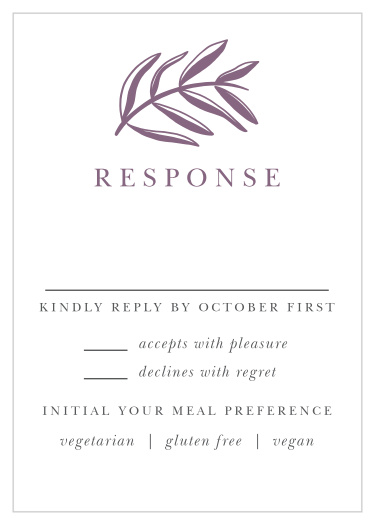 Stamped Foliage Accommodation Cards by Basic Invite