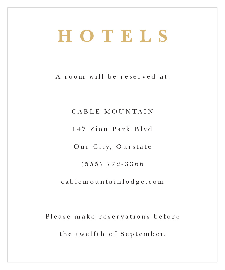 Joyful Union Accommodation Cards by Basic Invite