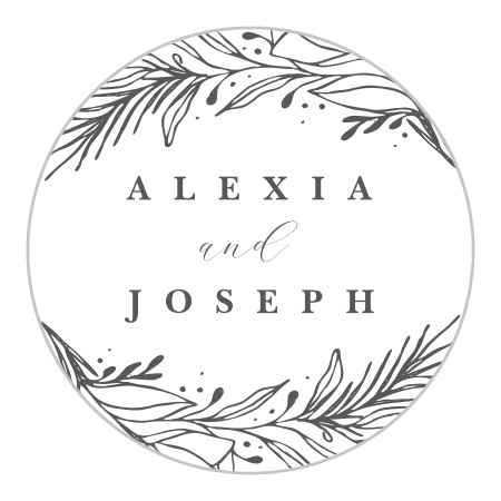 Tulip Wreath Wedding Stickers by Basic Invite