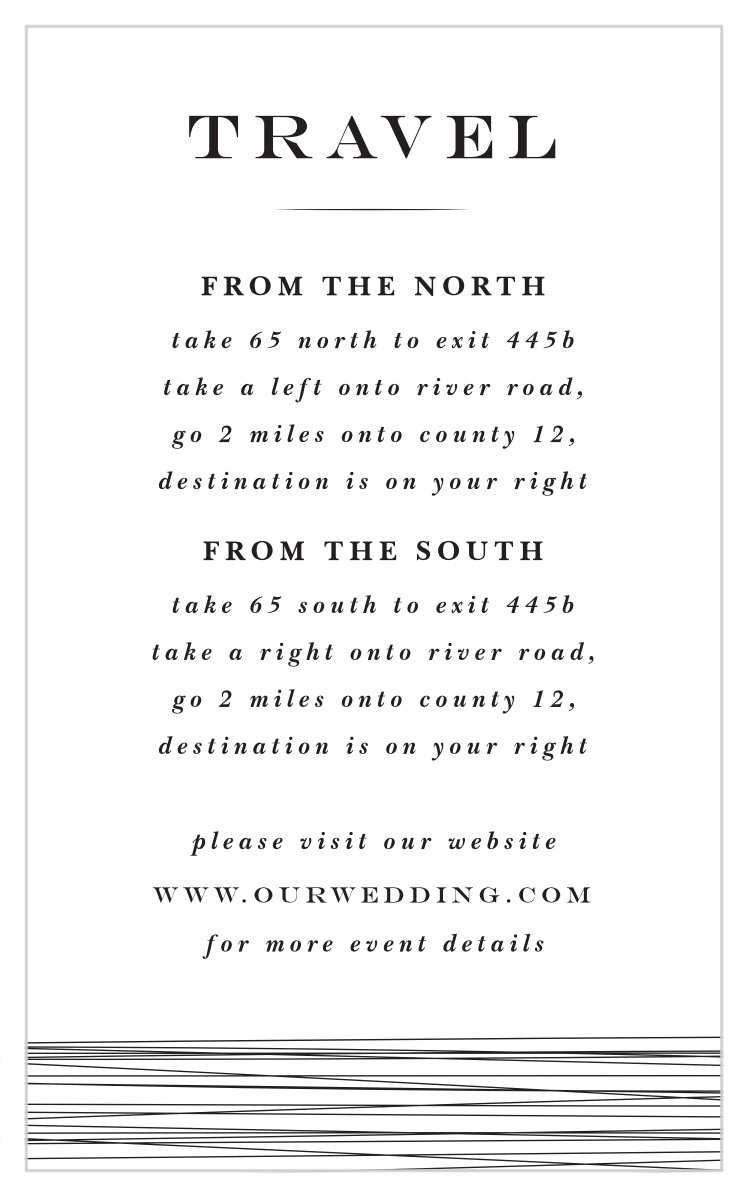 Down The Aisle Direction Cards by Basic Invite