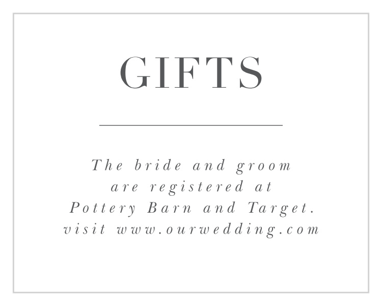 Bold Bordering Registry Cards by Basic Invite