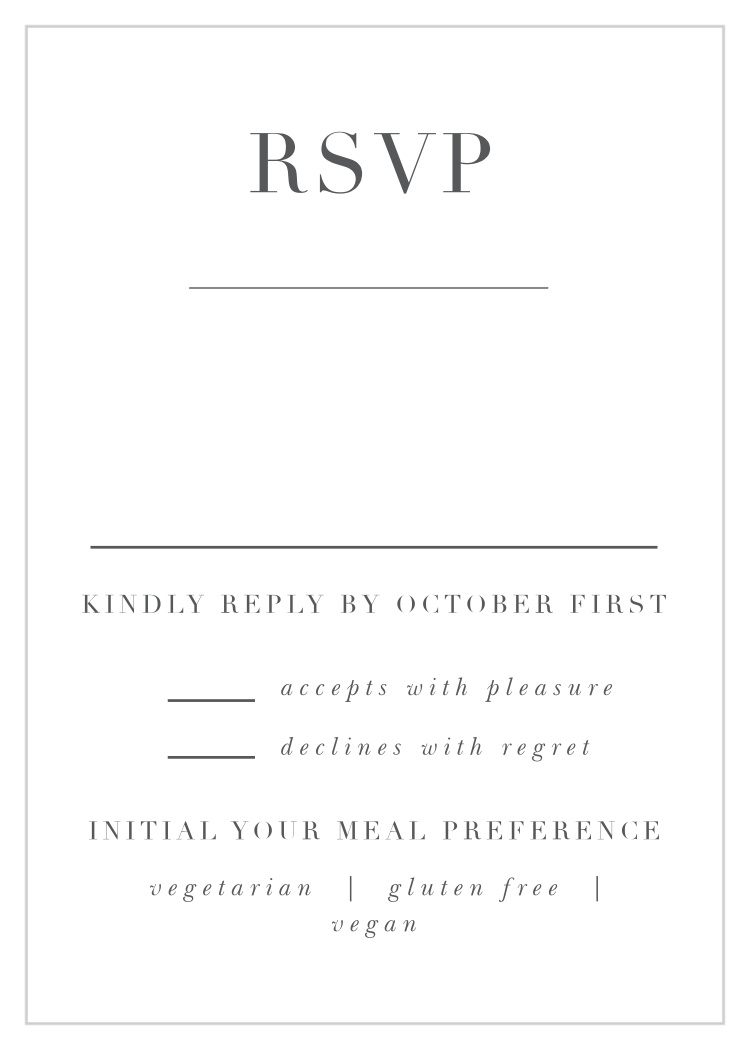 Bold Bordering Response Cards by Basic Invite