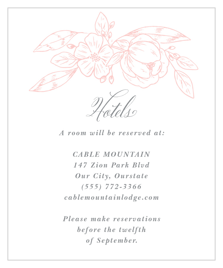Fine Florals Accommodation Cards by Basic Invite