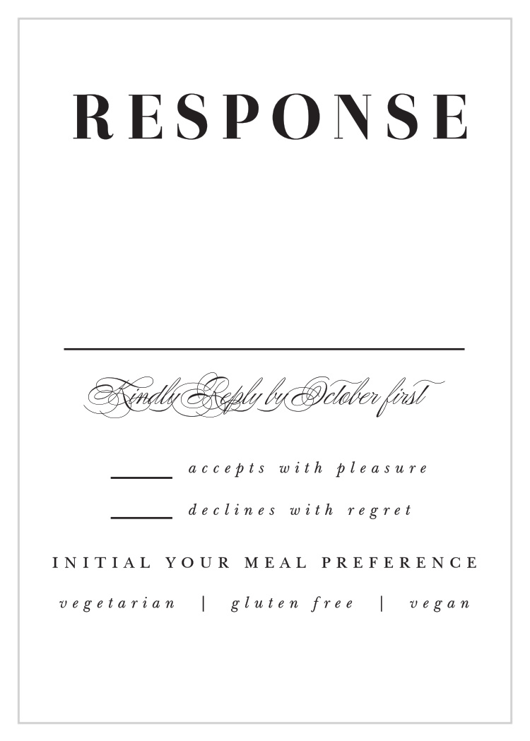 Timely Tradition Response Cards by Basic Invite