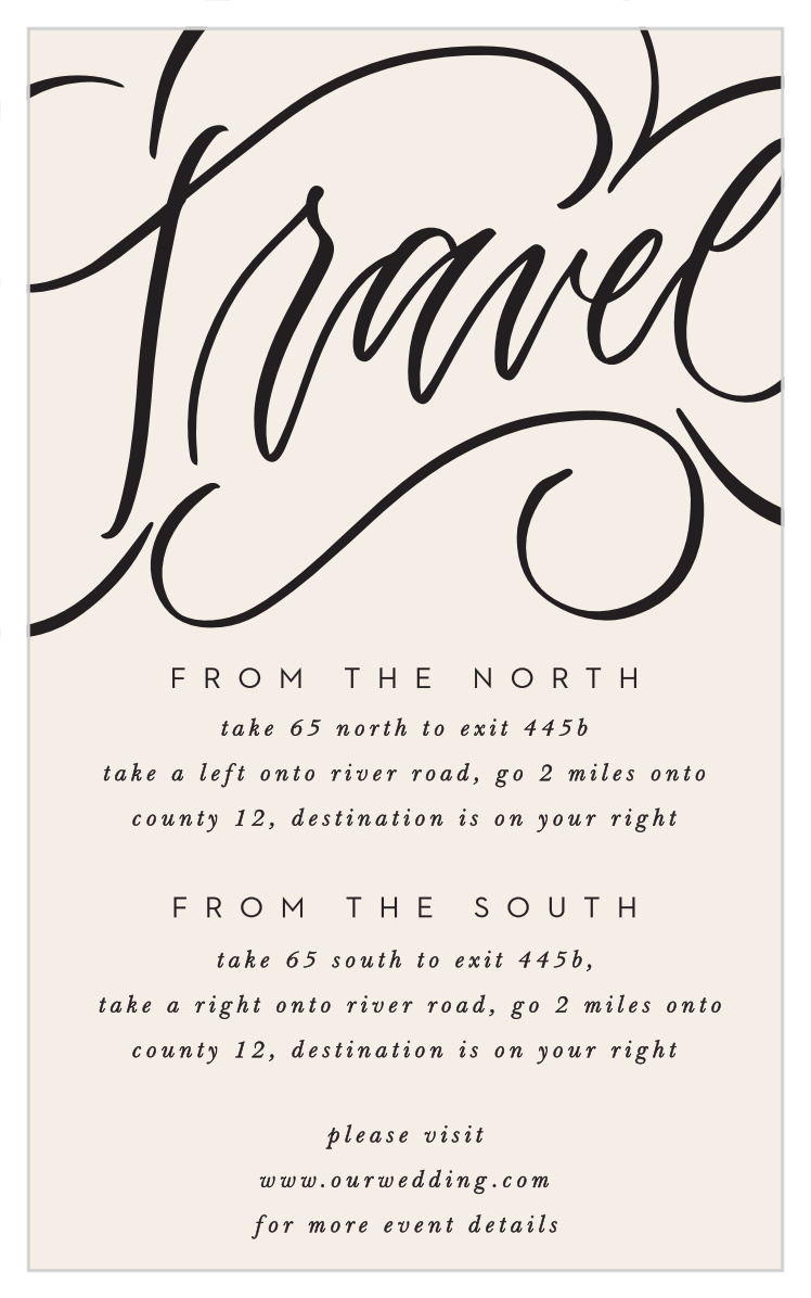 Bold Script Direction Cards by Basic Invite