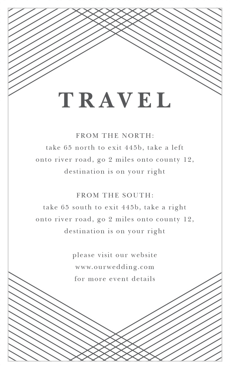 Modern Hexagon Direction Cards by Basic Invite