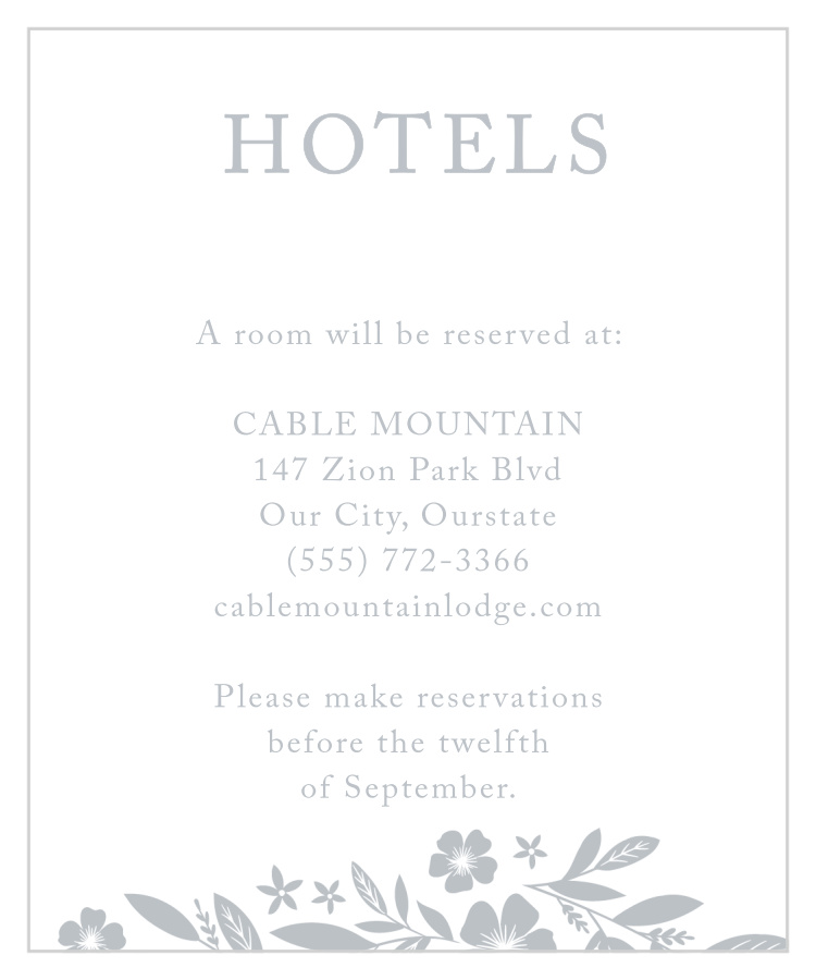 Sophisticated Border Accommodation Cards by Basic Invite